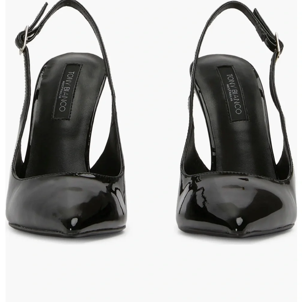 Tony Bianco | Shoes | Asti Slingback Pointed Toe Pump Black Patent ...